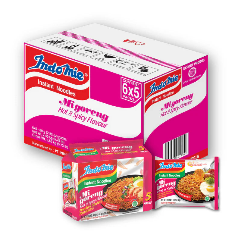 Indomie Mi Goreng Hot & Spicy (6 x 5 pcs) [BBD: Sep 2026] · Indomarket